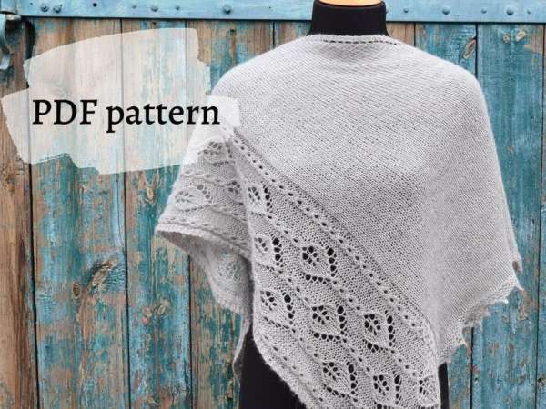 Asymmetrical triangle knitting pattern shawl – Knitting