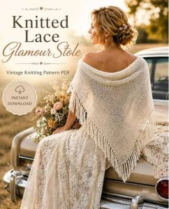 Vintage Knitted Lace Stole Pattern PDF – A Romantic 1950s Bridal Shawl ...